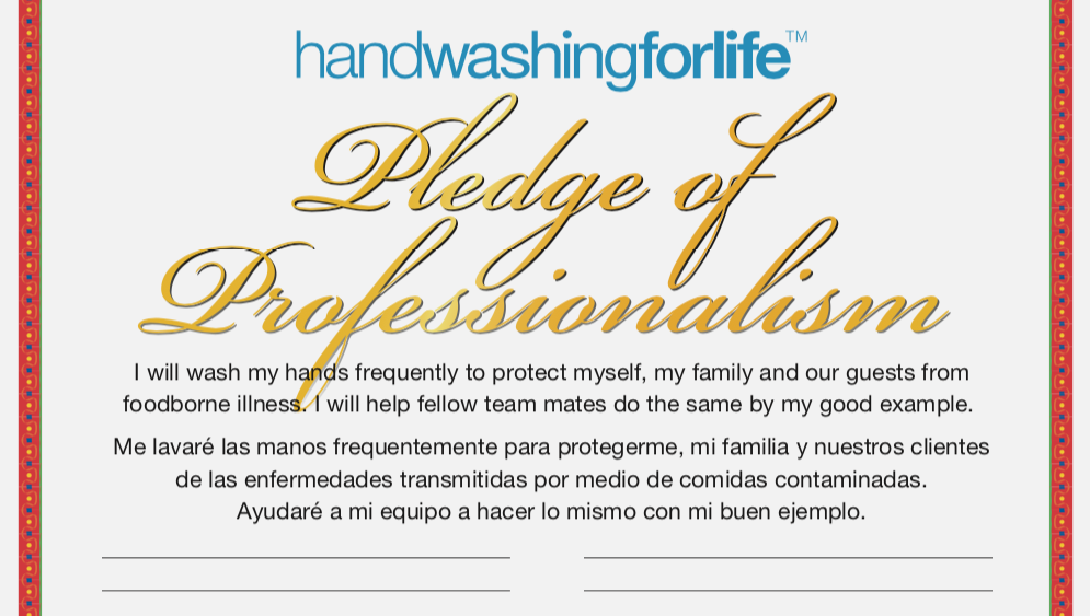 Pledge of Professionalism: Bilingual | HandwashingForLife®